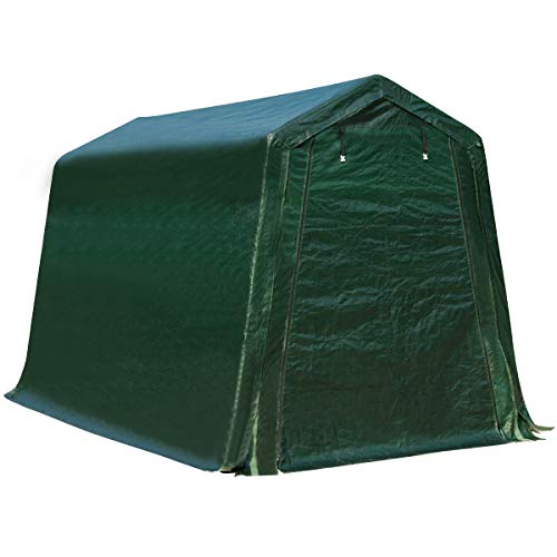 Tangkula 7 Ft x 12 Ft Outdoor Storage Shelter, Patio Storage Tent, Enclosed Carport Shed w/All-Steel Metal Frame and Waterproof Ripstop Cover, Outdoor Garage Tent with Sidewalls (7 Ft x 12 Ft)