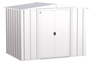 arrow classic 8′ x 6′ outdoor padlockable steel storage shed building, flute grey