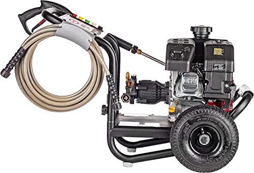 Simpson Cleaning MS61085 MegaShot 3400 PSI Gas Pressure Washer, 2.5 GPM, Kohler SH270, Includes Spray Gun and Extension Wand, 5 QC Nozzle Tips, 5/16-in. x 25-ft. MorFlex Hose, Black