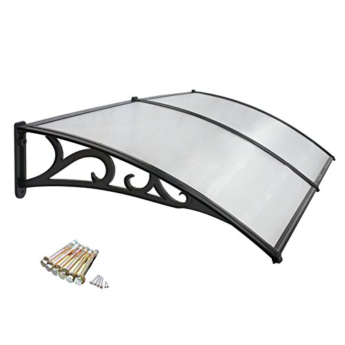 40 inch x 80 inch Window Awning Door Canopy Polycarbonate Cover Outdoor Front Door Patio Sun Shetter