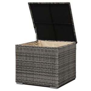 super patio outdoor patio storage box waterproof, wicker storage bin deck box for cushions, garden tools, pool toys, 88 gallon, gray