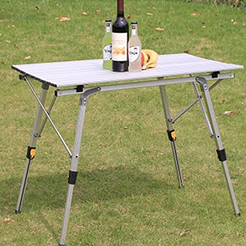 LIRUXUN Outdoor Folding Table and Chair Camping Aluminum Picnic Table Waterproof and Durable Folding Table Desk