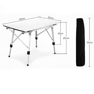 LIRUXUN Outdoor Folding Table and Chair Camping Aluminum Picnic Table Waterproof and Durable Folding Table Desk