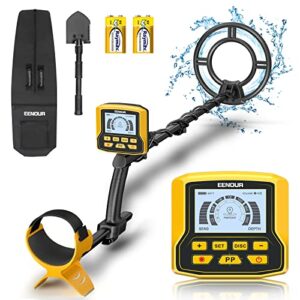 eenour metal detector for adults waterproof – professional high accuracy metal detectors with 5 mode, 10″ coil, 10″ detection depth, larger lcd display, advanced dsp chip for treasure hunting – gc1078