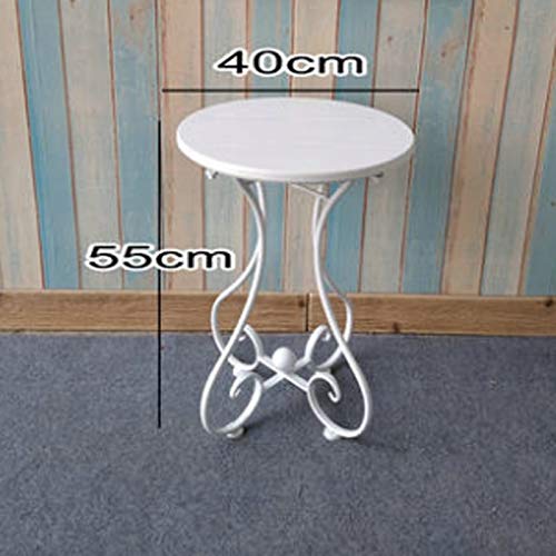 LIRUXUN Iron Small Round Table Sofa Side Table Minimalist Leisure Balcony Mini Coffee Table (Color : E)