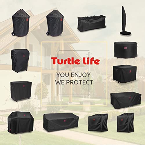 Turtle Life Stackable Patio Chair Covers Waterproof Outdoor Furniture Covers with 1 Upgrade Air Vent and 1 Buckle, Black, 30" W x 36" D x 45" H