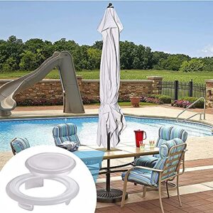 KECHIO 2 Inch Patio Table Umbrella Hole Ring and Cap Set, Standard Size Umbrella Thicker Hole Ring Plug and Cap Set (Translucent, 2 Set)