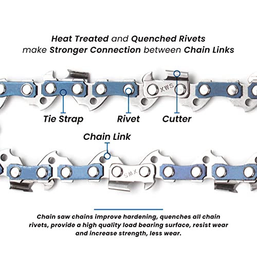 10" Intended Chainsaw Chain Worx 50033429 WG322 WG322.9 WG323 WG323.9 10" Cordless 3/8lp 40DL 043