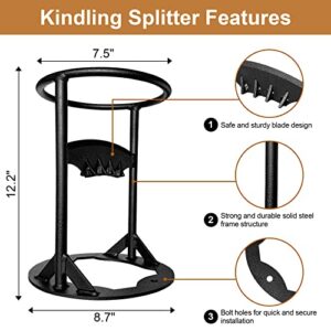 SZGSTSF Kindling Splitter, Wood Splitter with Gloves, Manual Log Splitter Wedge for Wood, Heavy Duty Firewood Splitter, Easy Portability (Black)