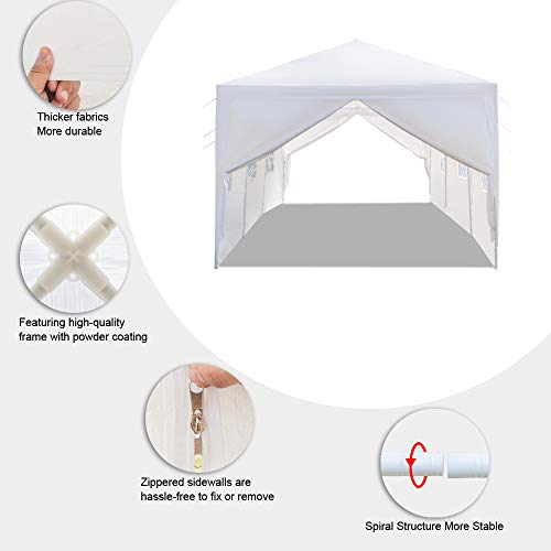 10'x30' Outdoor Party Wedding Tent Canopy Waterproof Camping Gazebo, White Outdoor Gazebo Canopy Wedding Party Tent 8 Removable Walls (US Shipping)