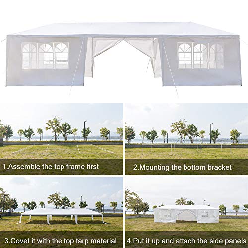 10'x30' Outdoor Party Wedding Tent Canopy Waterproof Camping Gazebo, White Outdoor Gazebo Canopy Wedding Party Tent 8 Removable Walls (US Shipping)