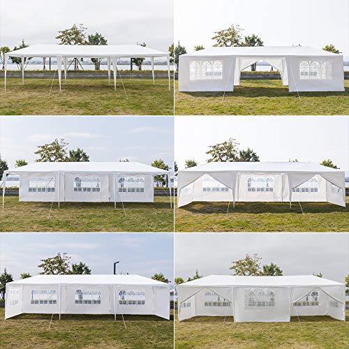 10'x30' Outdoor Party Wedding Tent Canopy Waterproof Camping Gazebo, White Outdoor Gazebo Canopy Wedding Party Tent 8 Removable Walls (US Shipping)