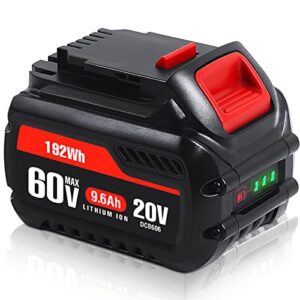 【upgrade】 calihutt 20v/60v/120v max 9600mah replacement battery for flexvolt max dcb606 dcb612 dcb606-2 dcb609-2 dcb204 dcb206 cordless power tools lithium-ion battery