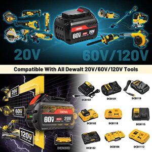 【Upgrade】 CaliHutt 20V/60V/120V MAX 9600mAh Replacement Battery for Flexvolt MAX DCB606 DCB612 DCB606-2 DCB609-2 DCB204 DCB206 Cordless Power Tools Lithium-ion Battery