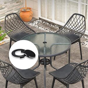 TUNAMAQU 2" Umbrella Hole Ring Plug Set, Table hole cover, for Tempered Glass Outdoors Patio Table (Pack of 2, Black) …