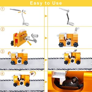 Latest Version Chainsaw Sharpening Jig, Chain Saw Sharpener Tool with 3Pcs Hard Tungsten Sharpening Burr, Universal Chain Saw Chain Sharpening Jig Kit for 4"-22" Kinds of Chain Saws and Electric Saws