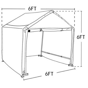 BRAVINDEW 6' x 6' x6 Outdoor Storage Shelter Steel Garden Storage Shed Durable Storage Tent Portable Space Saving Storage Shed for Backyard