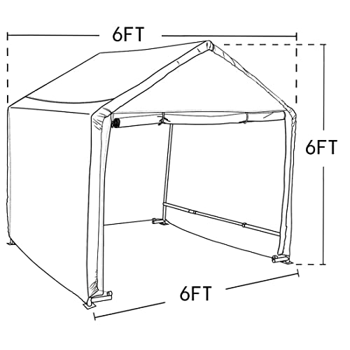 BRAVINDEW 6' x 6' x6 Outdoor Storage Shelter Steel Garden Storage Shed Durable Storage Tent Portable Space Saving Storage Shed for Backyard