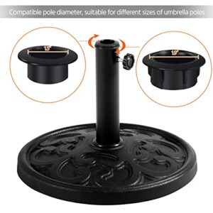 Topeakmart 22lbs Umbrella Base Stand Heavy Duty Outdoor Patio Resin Umbrella Stand for Deck, Garden, Lawn - Black