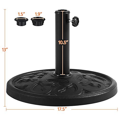 Topeakmart 22lbs Umbrella Base Stand Heavy Duty Outdoor Patio Resin Umbrella Stand for Deck, Garden, Lawn - Black