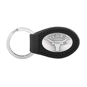 ncaa texas longhorns black leather concho key fob, one size