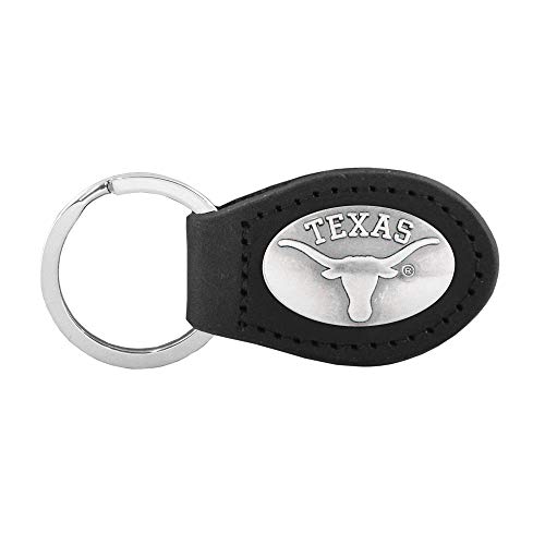 NCAA Texas Longhorns Black Leather Concho Key Fob, One Size