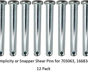 dawnow Replace 703063 1668344 1686806yp Fits Most Newer Snapper & John Deere snowthrowers Shear pin Kit (12 Pack)