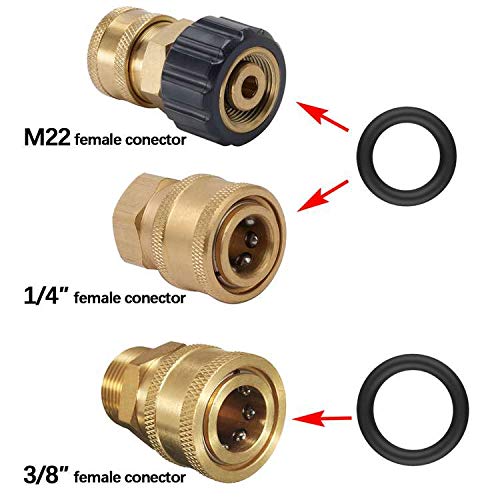 PAGOW 50 Pack O-Rings Power Pressure Washer Replacement for 1/4 inch, 3/8 inch, M22 Quick Connect Coupler (25pcs for 1/4" + 25pcs for 3/8")