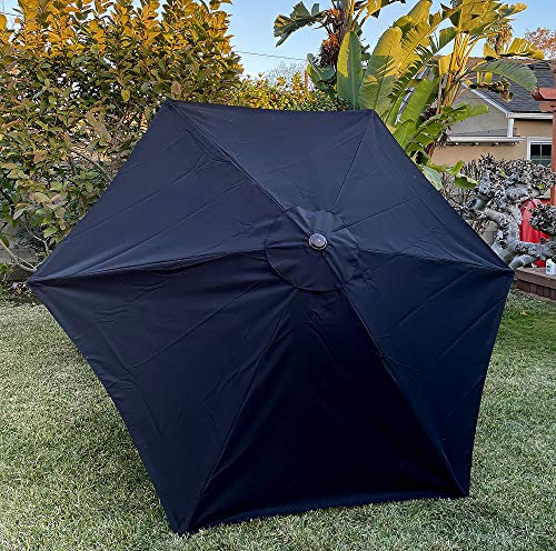 BELLRINO Replacement * BLACK * Umbrella Canopy for 9 ft 6 Ribs (Canopy Only) (BLACK-96)