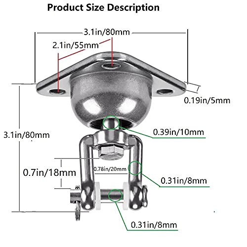 Dakzhou Porch Swing Suspension Kit Hardware, 360° Rotation +30° Hanger and Stainless Steel Springs, 1000 LB Patio Swing Suspension Kit, Sandbag Hanging Chair Hammock