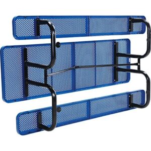 Global Industrial 8' Rectangular Picnic Table, Perforated, Blue (96" Long)