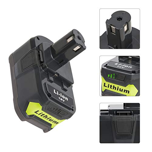 18V Battery and Charger Combo for Ryobi 18-Volt Cordless Tools Battery and P118B Charger, Cell9102 18V Battery Capacity Output 5.0Ah