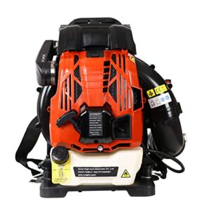 voohek backpack leaf blower, gas-powered, 76cc 4-cycle engine, gasoline blower, 750cfm, red (yc109)