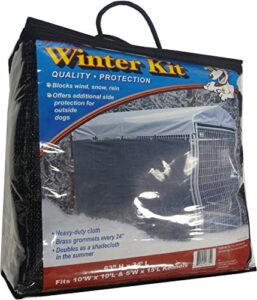 lucky dog weatherguard extra large shade cloth/winterization kit with grommets (57in. h x 34ft. l), fits 10ft. x 10ft. or 5ft. x 15ft. outdoor cages and pens