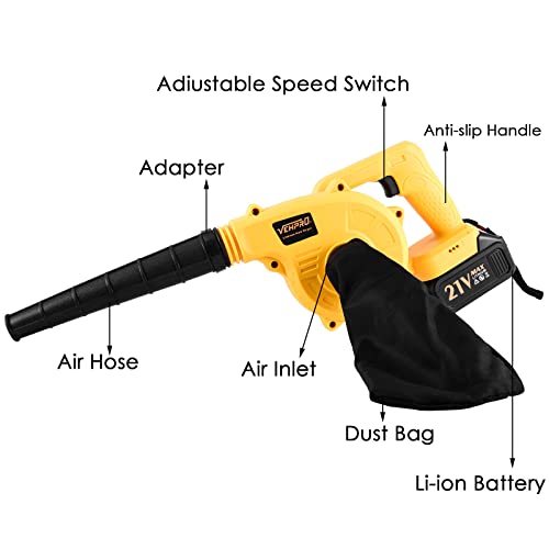 Ouneed Cordless Powered Leaf Blower Leaf Dust Blower High Velocity Leaf Blower Single Cylinder Leaf Blower