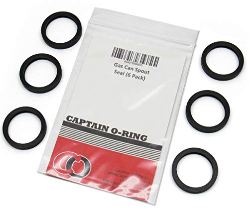 (6 Pack) Gas Can Spout Gasket Seals - Universal Rubber Replacement Gasoline/Fuel Jug Washer Seals (Upgraded Version, Compatible with Ethanol, Stabilizer, etc)