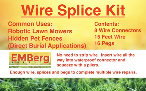 EMBerg Waterproof Wire Splice Kit for Wire Break Repair in Electric In-Ground Dog Fence Systems and Robot Lawn Mowers