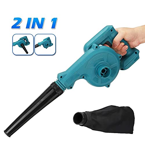 Cordless Leaf Blower, Electric Air Blower and Suction Handheld Leaf Dust Collector for Makita Electric Handheld Leaf Blower for Blowing Leaves Dust, Snow in Patio, Garden,with Dust Bag