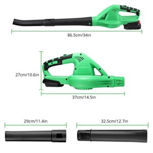 21V Cordless Leaf Blower, GARLLEN Electric Leaf Blower, Variable-Speed Lightweight Leaf Blower with 2.0Ah Battery, Fast Charger and 2 Section Tubes, for Patio, Yard, Leaf/Dust Blowing