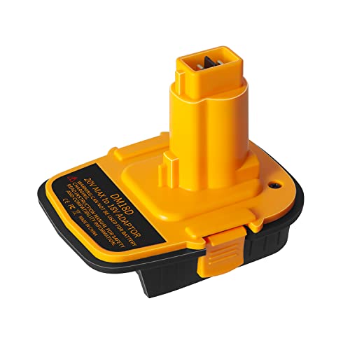 awokee Battery Adapter DM18D with USB,Compatible with Dewalt 18V Tools.Convert for DeWalt 20V & for Milwaukee M18 Lithium Battery to NiCad & NiMh Battery Tools