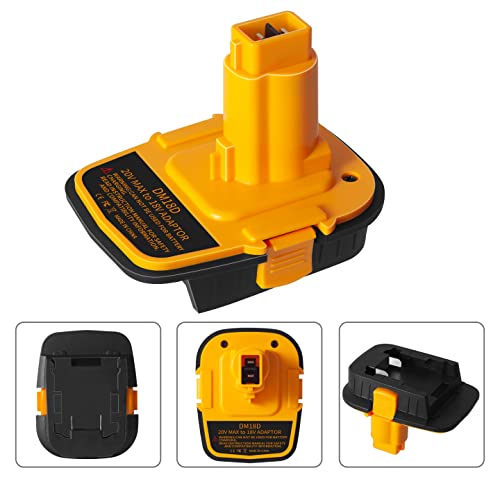 awokee Battery Adapter DM18D with USB,Compatible with Dewalt 18V Tools.Convert for DeWalt 20V & for Milwaukee M18 Lithium Battery to NiCad & NiMh Battery Tools