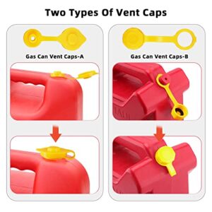 Jimtyee Gas Can Spout Replacement,Gas Can Nozzle (3Kit-Yellow) Fit for 1/2/5/10 Gal Oil Cans, with 6 Screw Collar Caps,Gas Can Vent Caps, Spout Cover, Base Caps, Drill, Thick Rubber pad