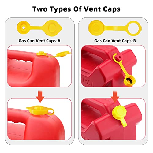 Jimtyee Gas Can Spout Replacement,Gas Can Nozzle (3Kit-Yellow) Fit for 1/2/5/10 Gal Oil Cans, with 6 Screw Collar Caps,Gas Can Vent Caps, Spout Cover, Base Caps, Drill, Thick Rubber pad