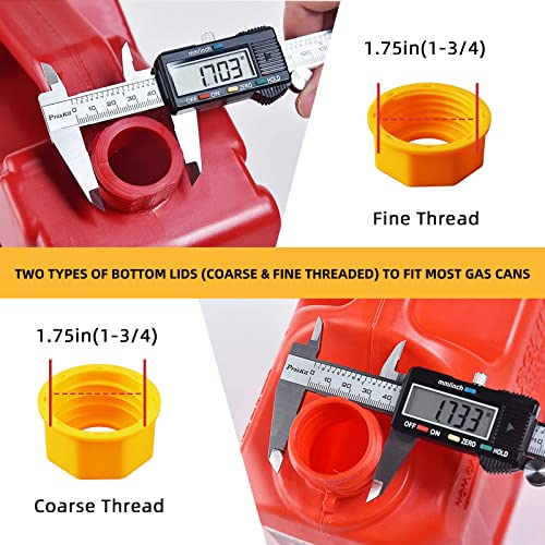 Jimtyee Gas Can Spout Replacement,Gas Can Nozzle (3Kit-Yellow) Fit for 1/2/5/10 Gal Oil Cans, with 6 Screw Collar Caps,Gas Can Vent Caps, Spout Cover, Base Caps, Drill, Thick Rubber pad