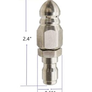 MILLIE 2(Sets) Pressure Washer Sewer Jetter Nozzle with 1/4'' Quickly Connector,Pressure Drain Jet Hose Nozzle