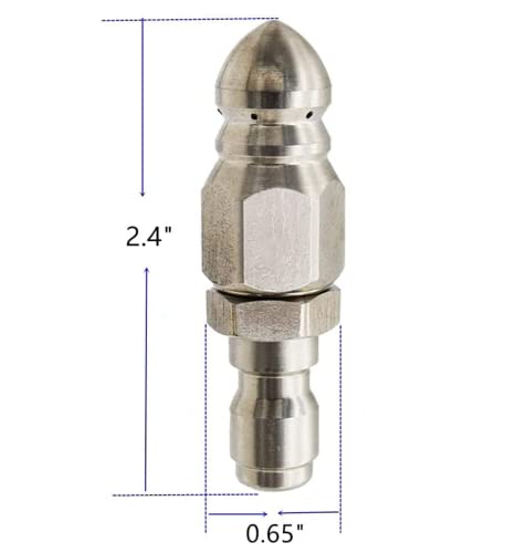 MILLIE 2(Sets) Pressure Washer Sewer Jetter Nozzle with 1/4'' Quickly Connector,Pressure Drain Jet Hose Nozzle