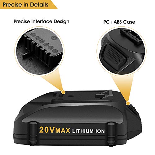 2Packs 20V 3.0Ah Replacement Battery Compatible with Worx 20 Volt Lithium Battery WA3520 WA3525 WG151s, WG155s, WG251s, WG255s, WG540s, WG545s, WG890, WG891 20 Volt Lithium ion Cordless Power Tools