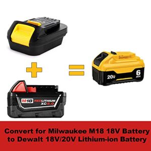 Ecarke Upgraded MIL18DL Battery Adapter for Milwaukee M18 18v Lithium Battery to DeWalt 18/20v Lithium Tool Battery Adapter