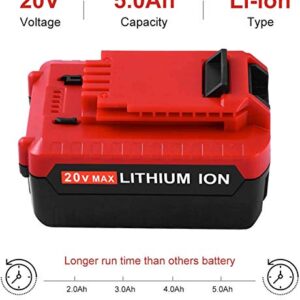 20V MAX 5.0Ah Lithium Replacement Battery Compatible with Porter Cable 20V Battery PCC680L PCC682L PCC685L Cordless Tools