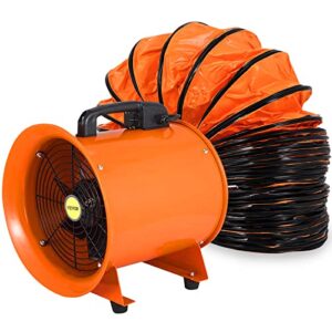 VEVOR Utility Blower Fan, 12 Inches, High Velocity Ventilator, (12 Inches Blower Fan with Duct) & Mophorn 32ft Duct Hosing PVC Flexible Ducting Hose